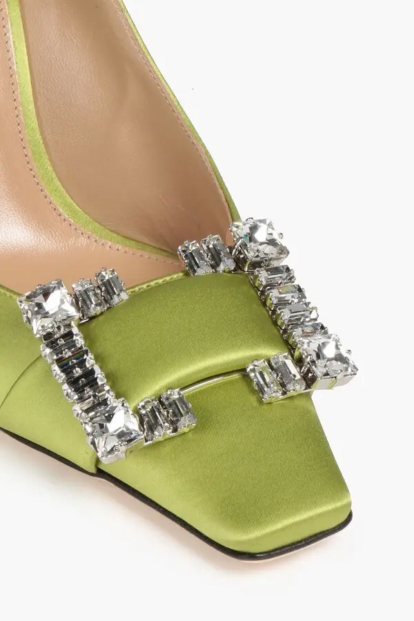 Sergio Rossi Sr Twenty 90 Embellished Pumps In Lime Green - 65